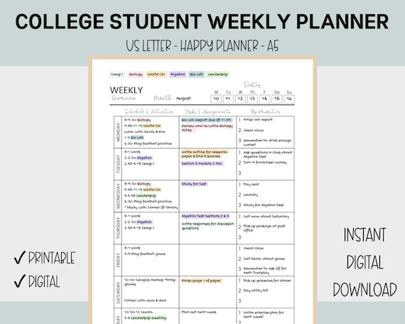 College Student Weekly Planner Printable Student Planner Etsy college-student-weekly-planner-printable-student-planner-etsy