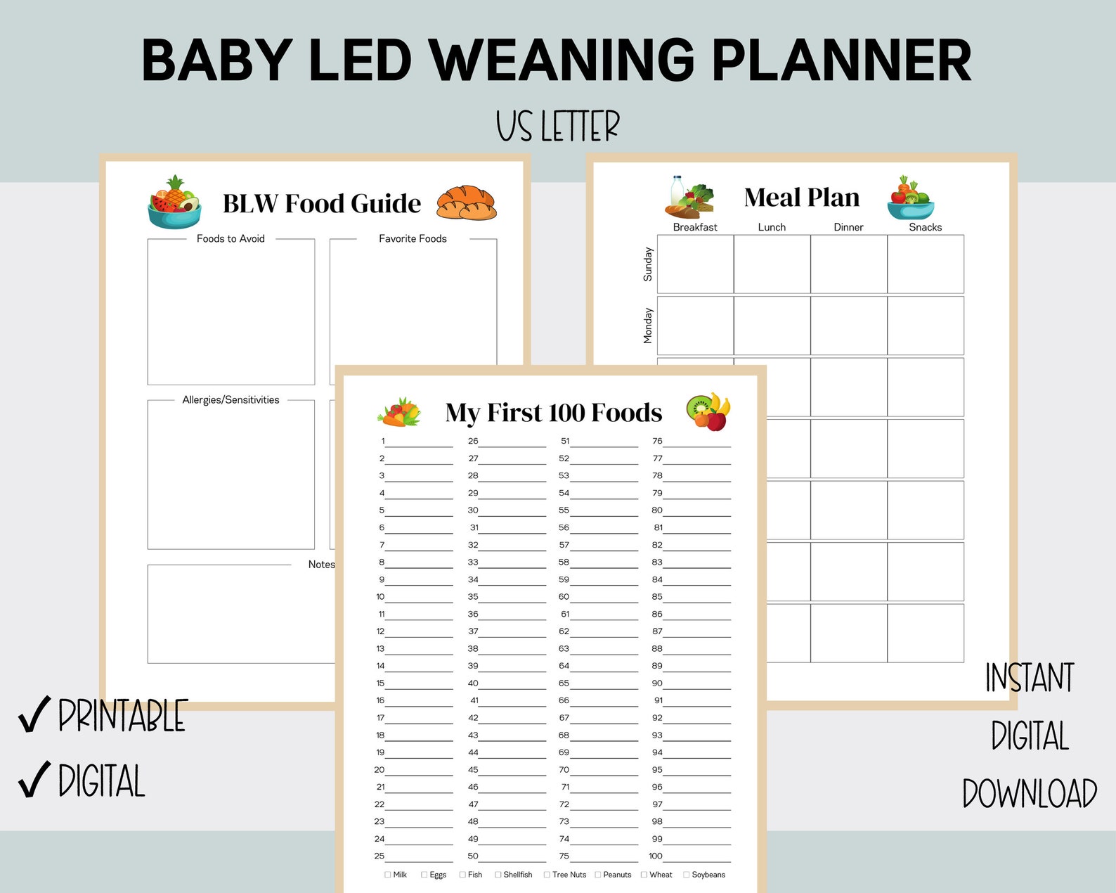 Baby Led Weaning Printables First Foods Diary Weekly Meal Etsy baby-led-weaning-printables-first-foods-diary-weekly-meal-etsy
