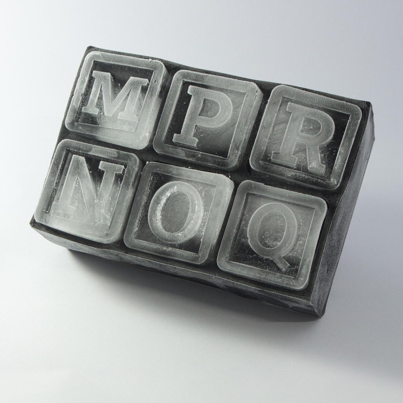 Custom Monogrammed Whiskey Ice Tray, Personalized Silicone Cocktail Ice ...