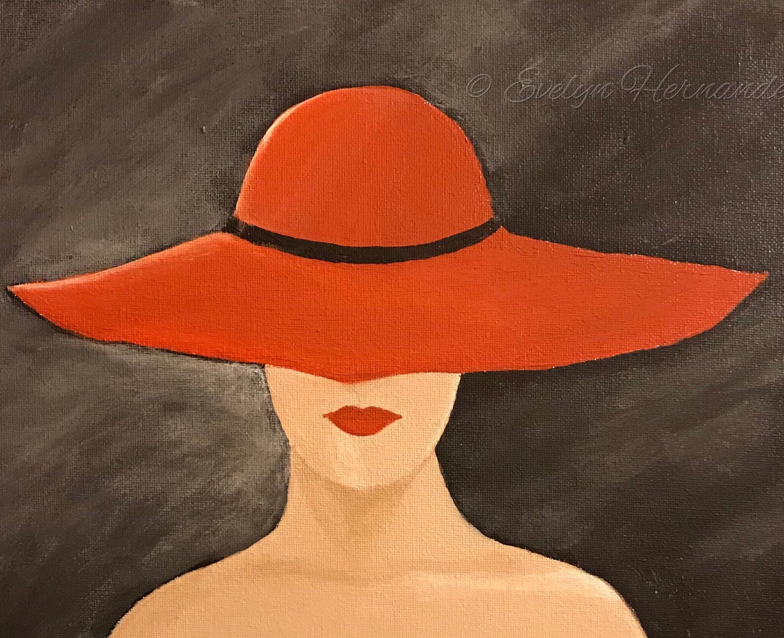 Fine Art Print - the Lady in the Red Hat - Etsy
