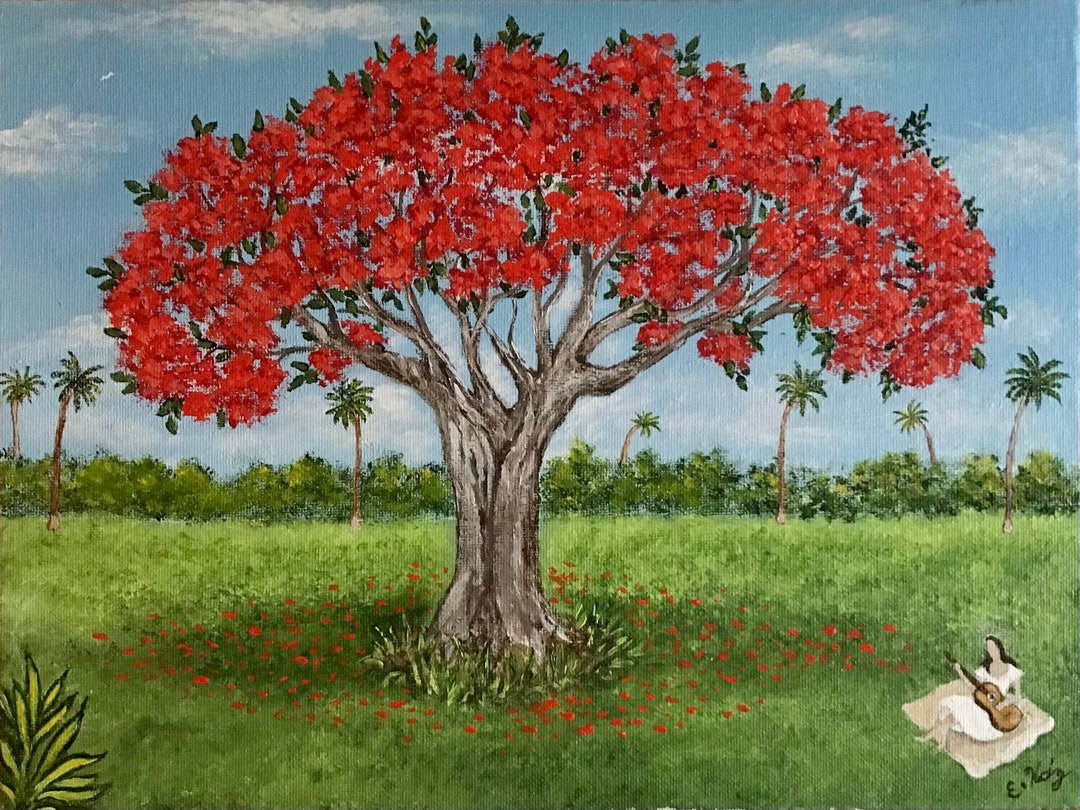 Original Artwork El Flamboyan the Flamboyant Tree 9 X 12 - Etsy