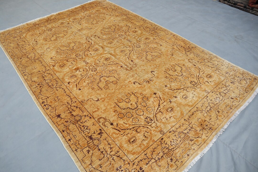 Vintage Chobi Rug | 8x6 Ft, Handmade Wool Floral Carpet - Etsy