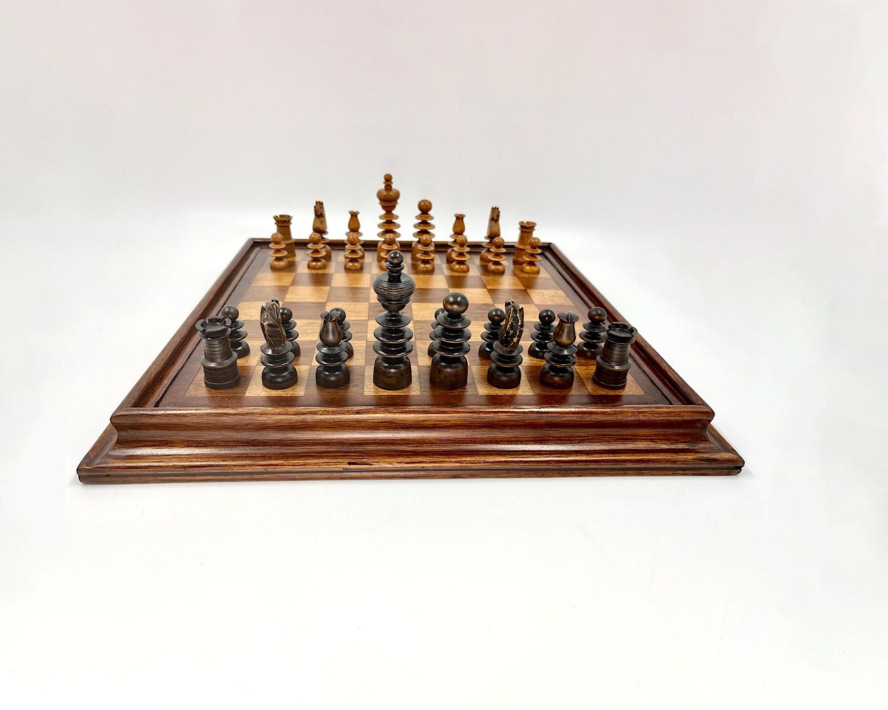 St George Chess Relic Hand Turned Antique English Tournament Set 32 ...