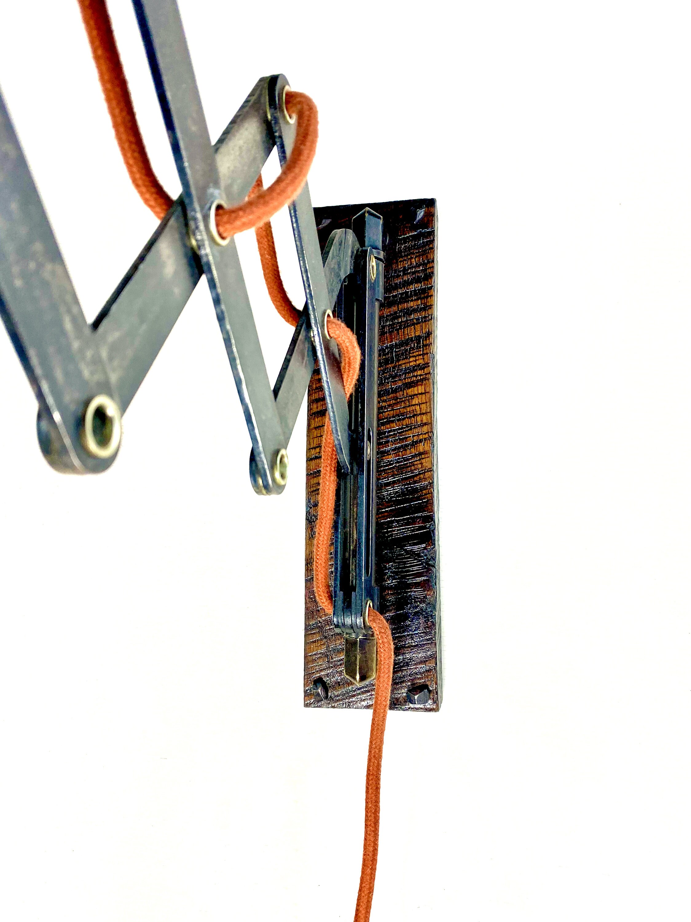 Copper Scissor Dimmer Handcrafted Extension Arm Wall Fixture Vintage ...