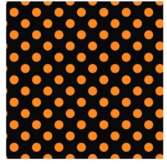 Orange Polka Dots on Black by Maywood Studio - Etsy