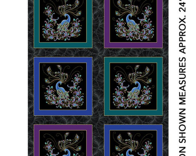 Flourish Box Panel Black From Peacock Flourish Collection Etsy