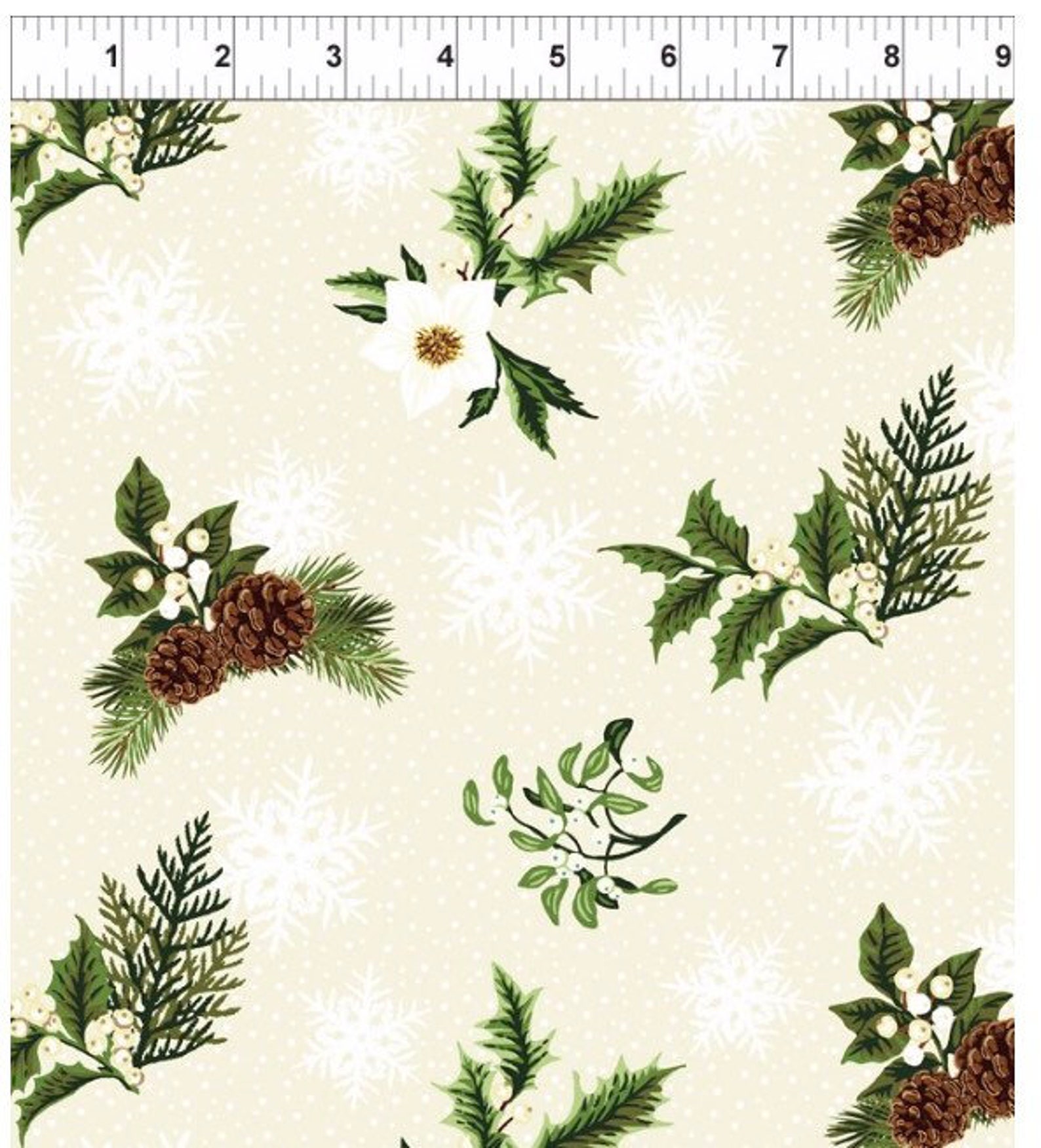 Winter Twist All Over in Cream Christmas Print by in the Beginnings - Etsy