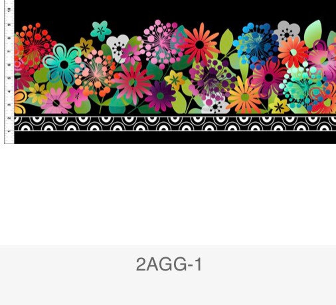 Groovy Garden - Floral Border Multi - Etsy