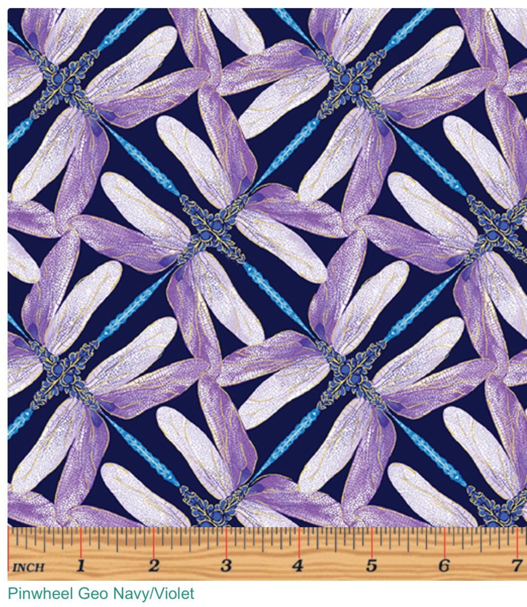 Dragonfly Dance - Pinwheel Geo Navy and Violet - Etsy