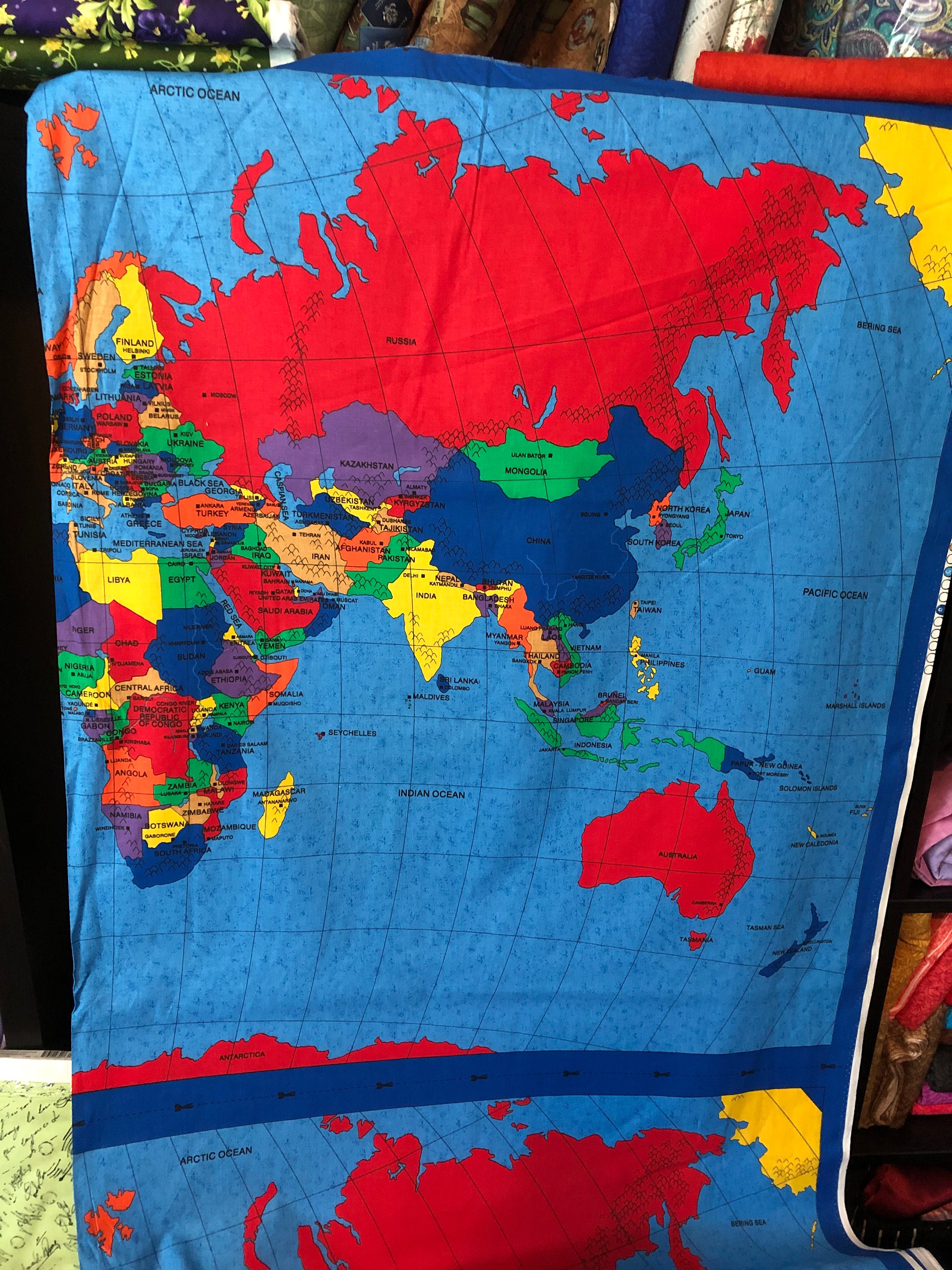 World Map Panel - Etsy