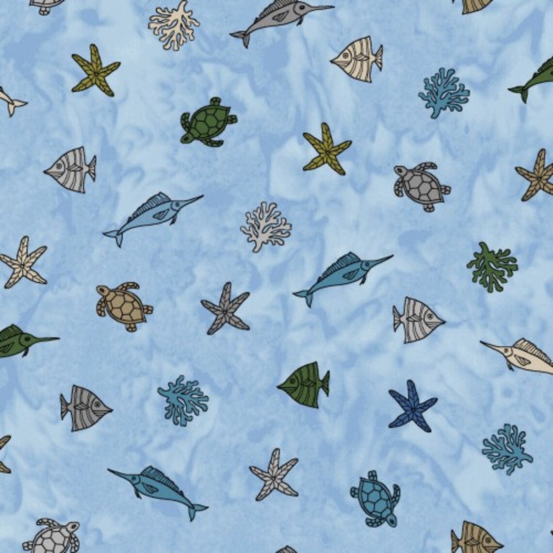 Turtle Bay Mini Sea Life - Light Blue - Etsy
