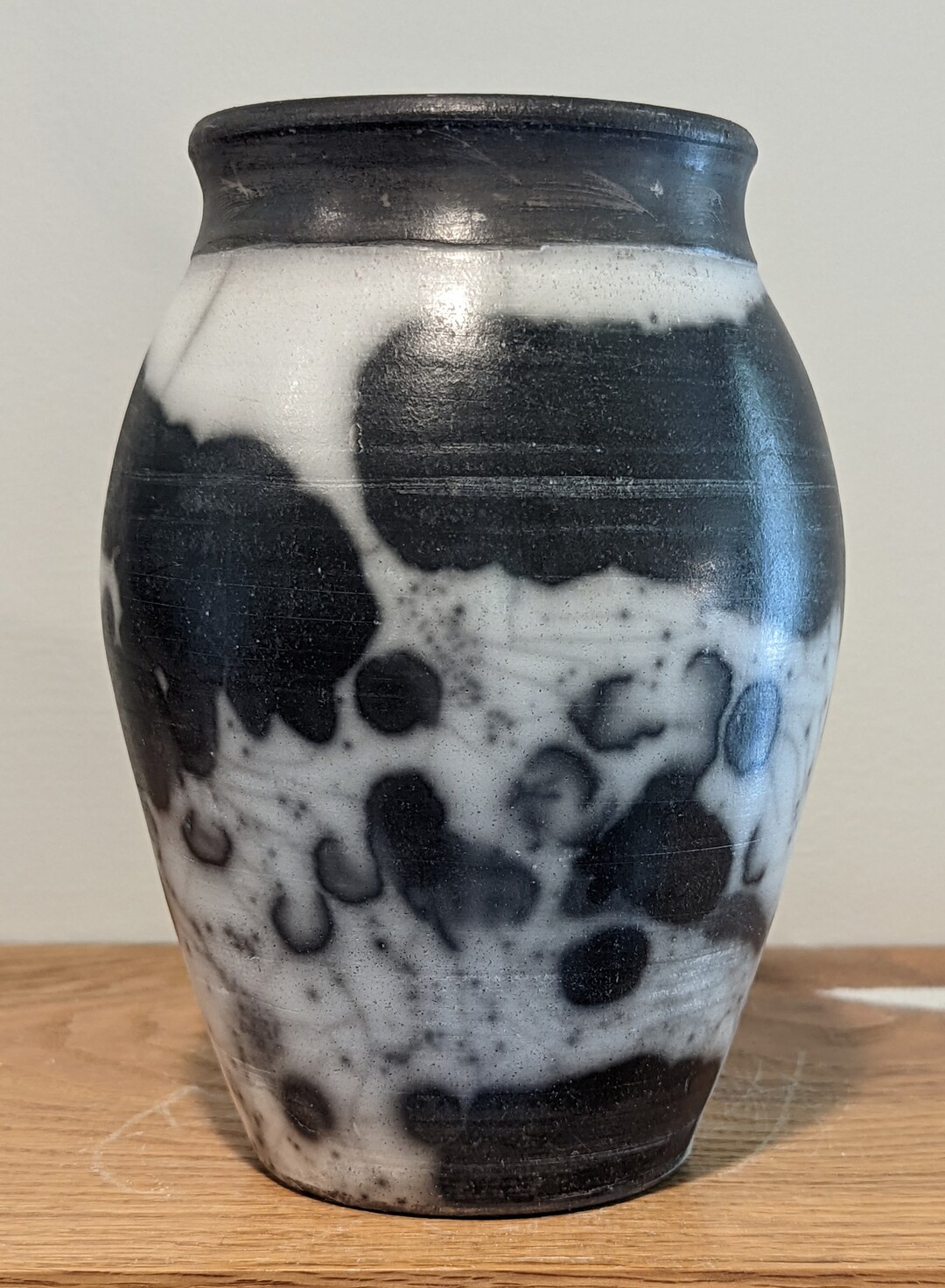 Black & White RAKU Vase by TC Pottery Studio Handmade Porcelain - Etsy