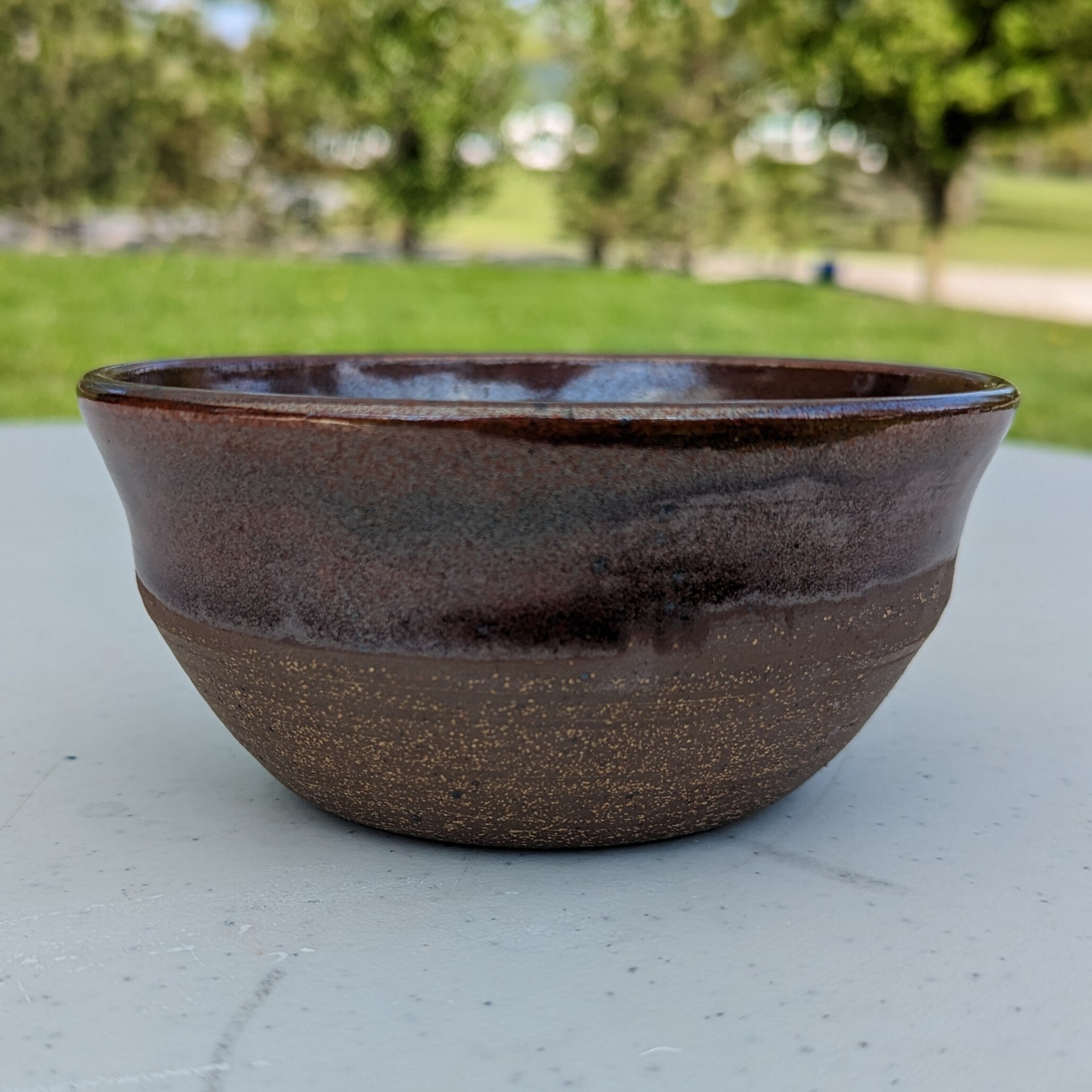 STONEWARE BOWL by TC Pottery Studio - Brown Clay W/ Beetlejuice Art ...