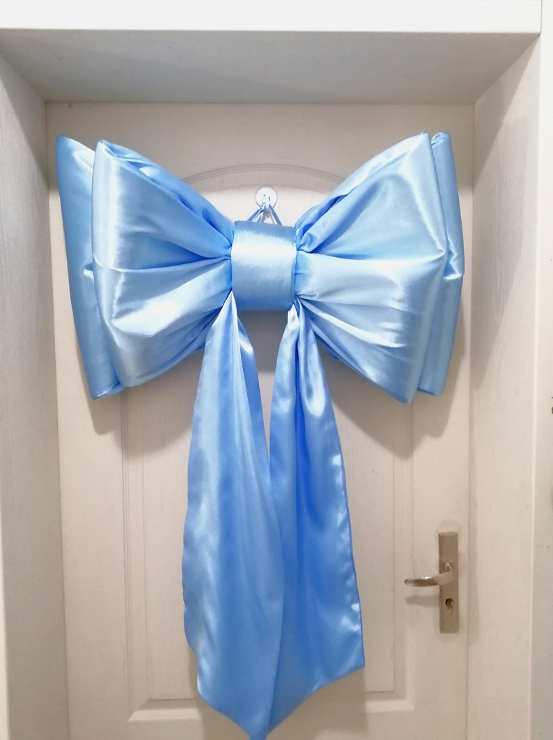 Light Blue Big Bow Newborn Babyboy Bow Giant Ribbon Ribbon First Photo ...
