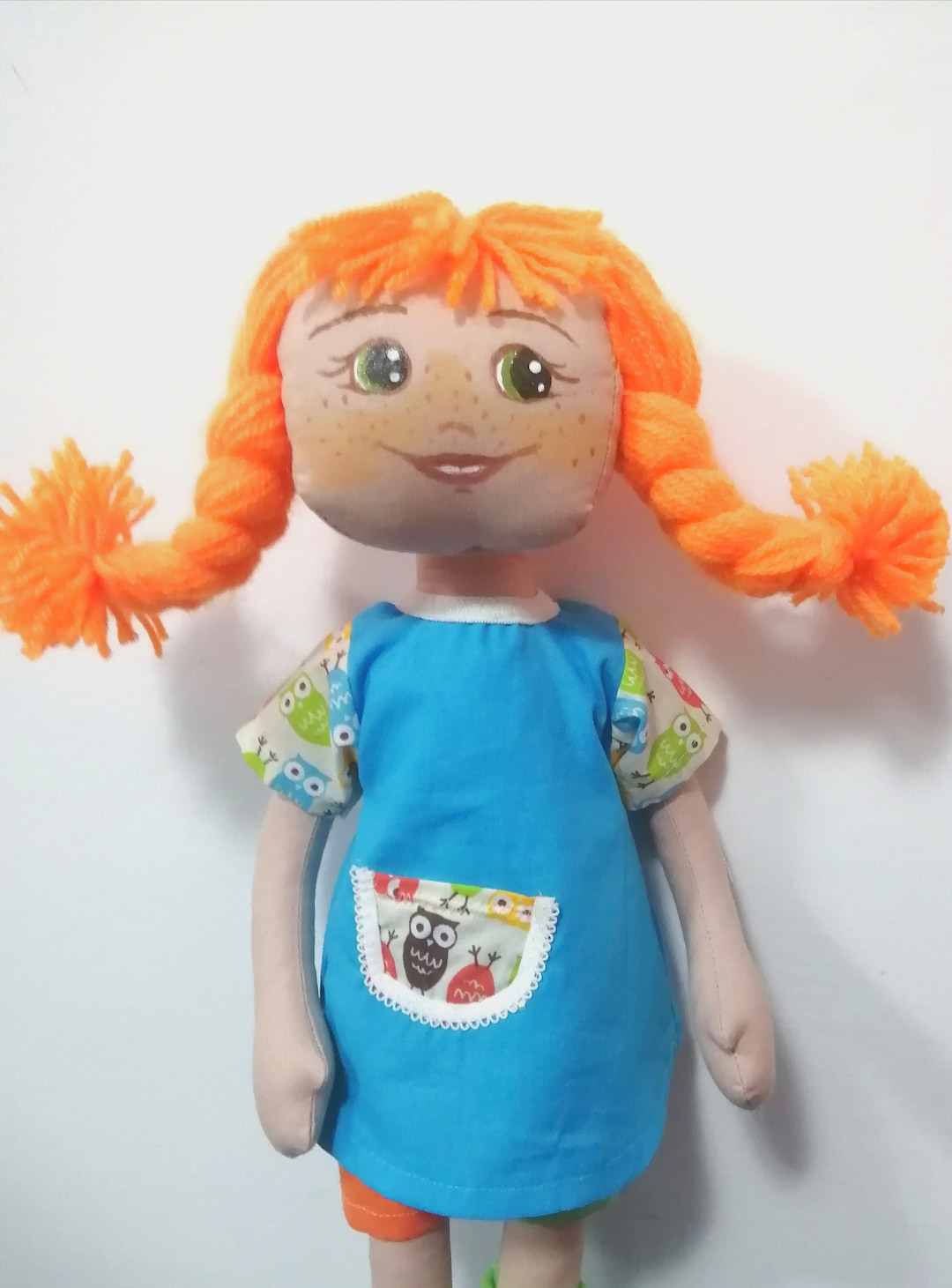Red Hair Doll Collectible Doll Red Braids Doll Rag Doll With Braids ...