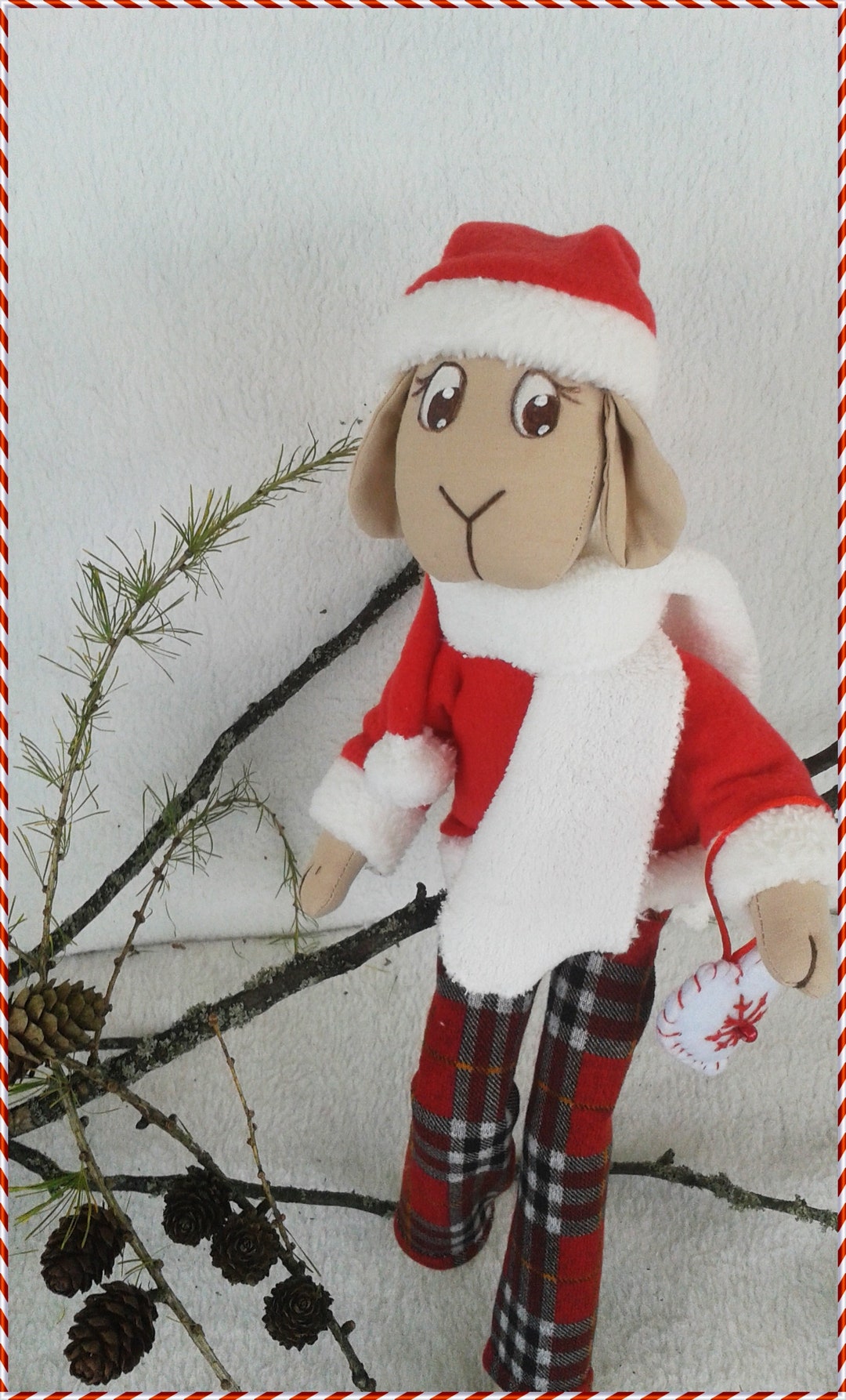 Christmas Tree Lamb Tilda Style Lamb Handmade Doll Soft Toddler Toy ...