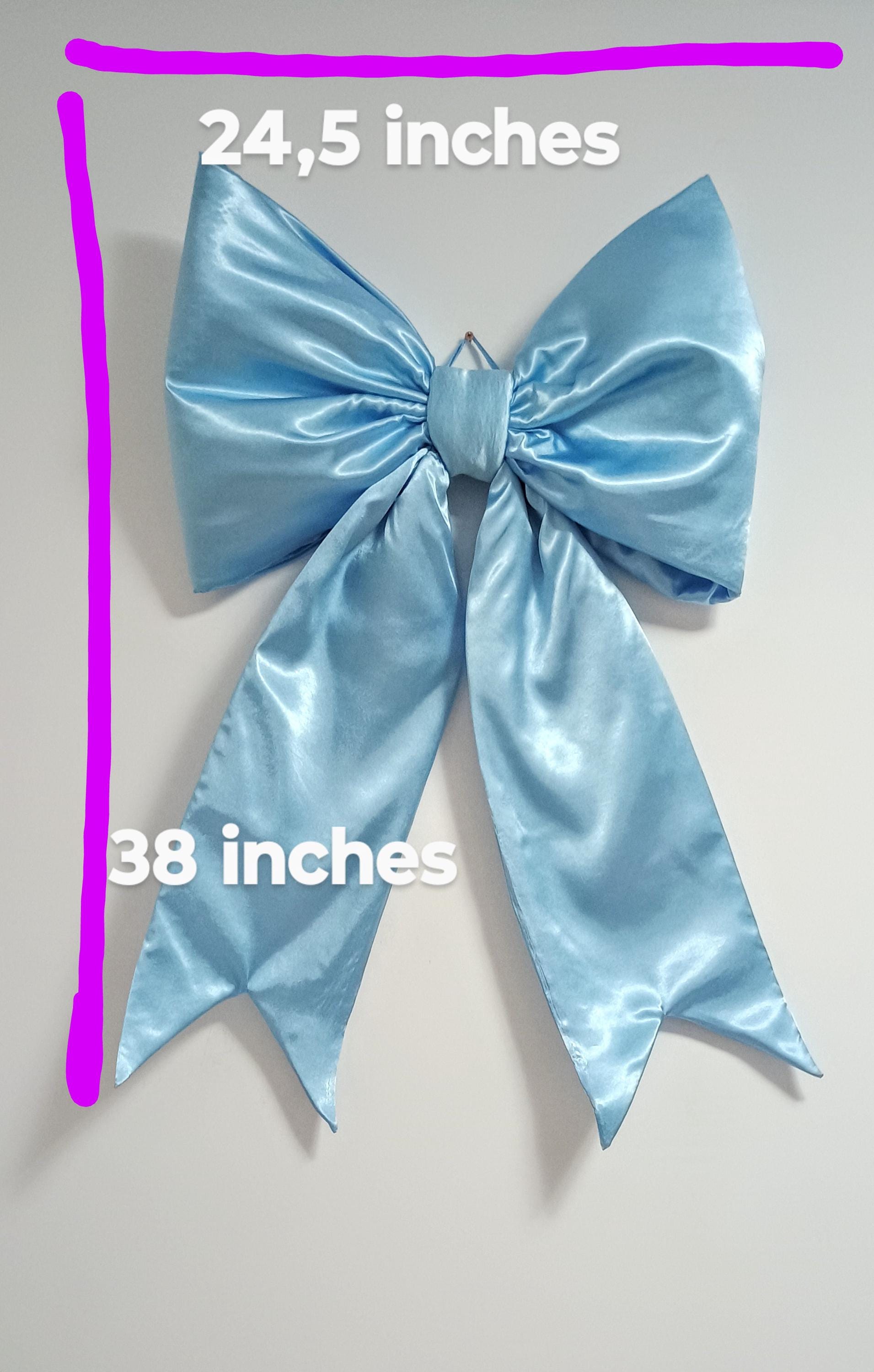 Light Blue Satin Bow Baby Shower Decor Christening Ribbon Large Bow - Etsy