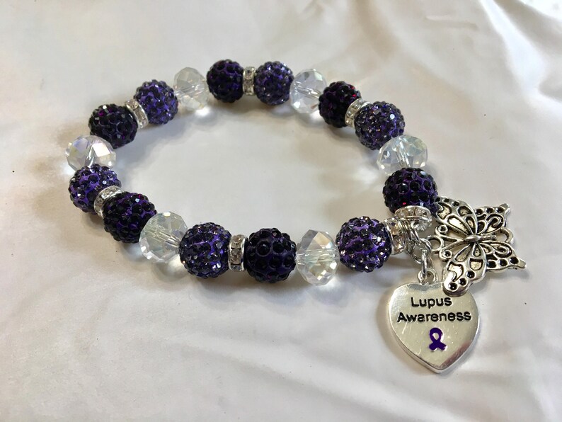 12mm Lupus Butterfly Awareness Bracelet - Etsy