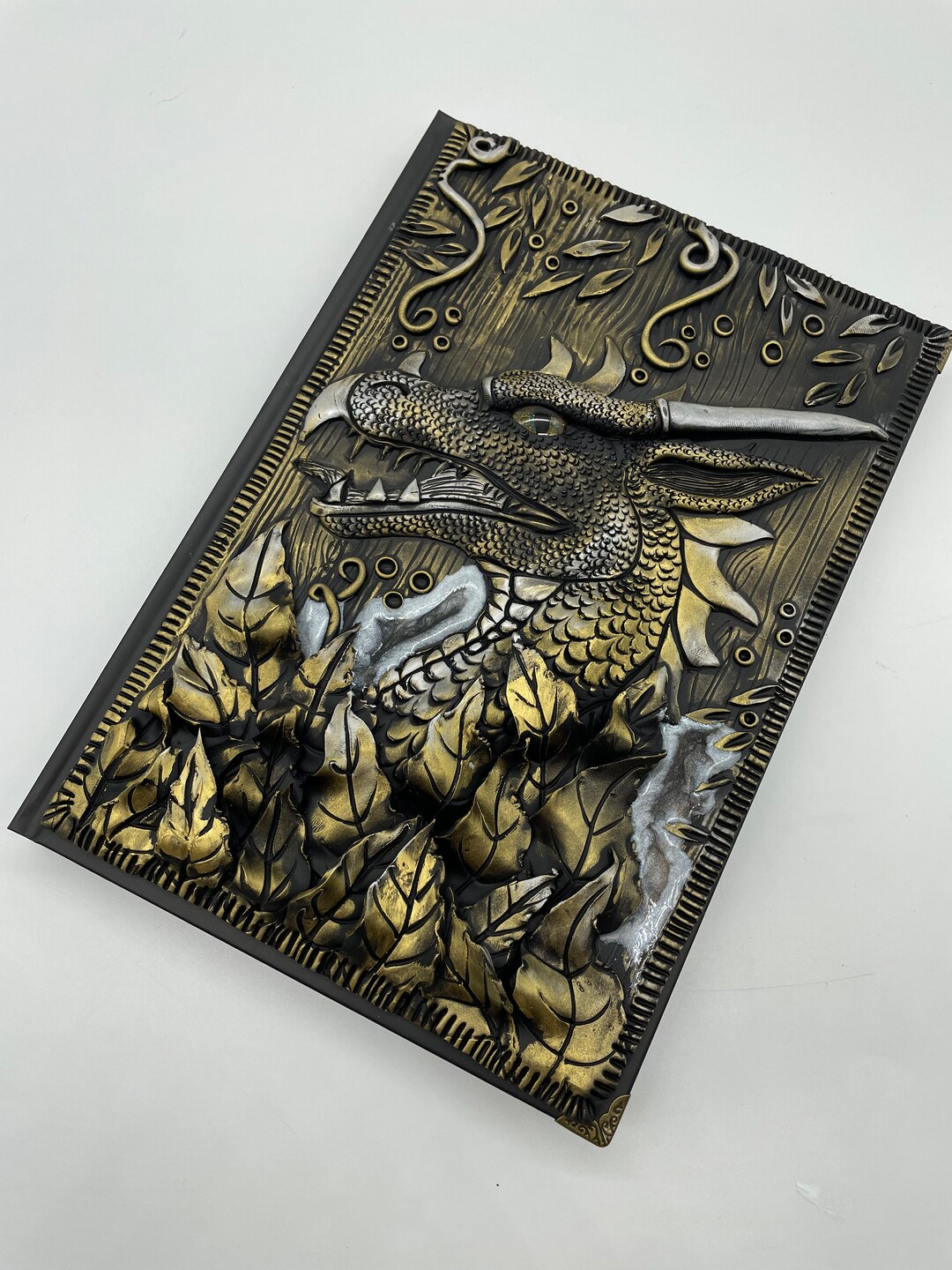 Dragon Book Cover, Journal, Fimo Book Diary, Anthicreativetouch, Dragon ...