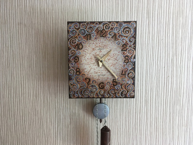 Vintage Soviet Wall Clock With Author's Painting | Etsy