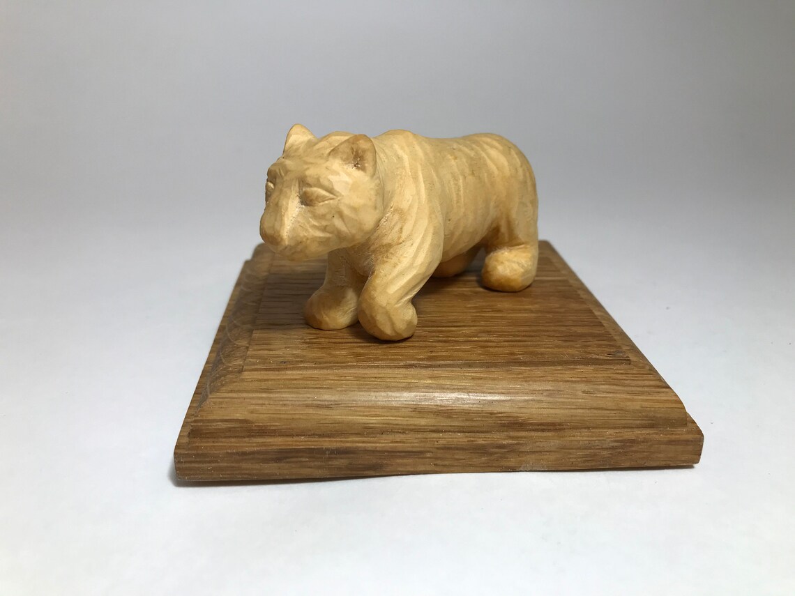 Unique Hand Carved Wooden Figurine Tiger Wooden | Etsy