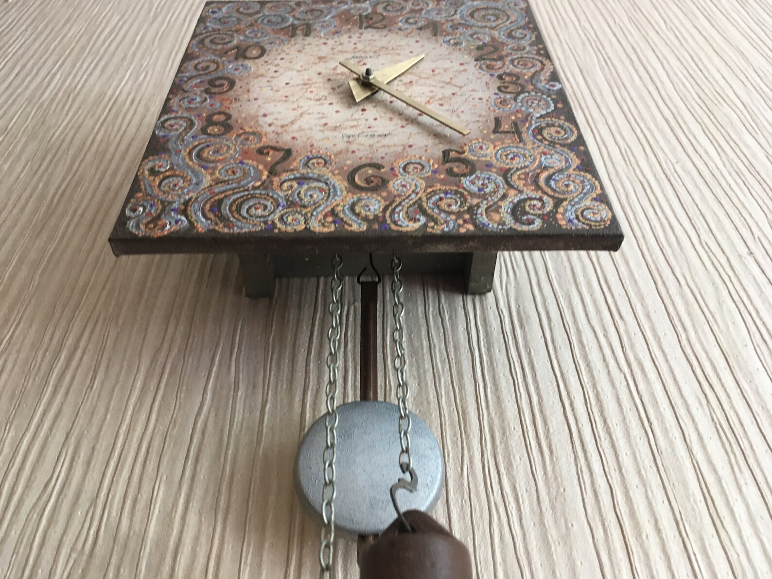 Vintage Soviet Wall Clock With Author's Painting | Etsy