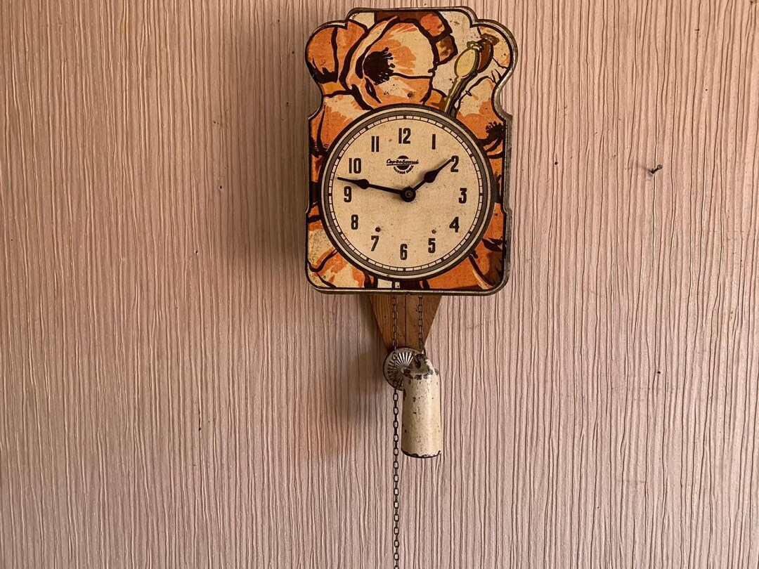 Rare Vintage Soviet Wall Clock "poppies", USSR Clock, Soviet Clock ...