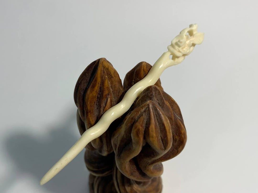 Hand Carved Bone Hair Stick, Bone Hair Pin, Hair Accessories, Hair ...