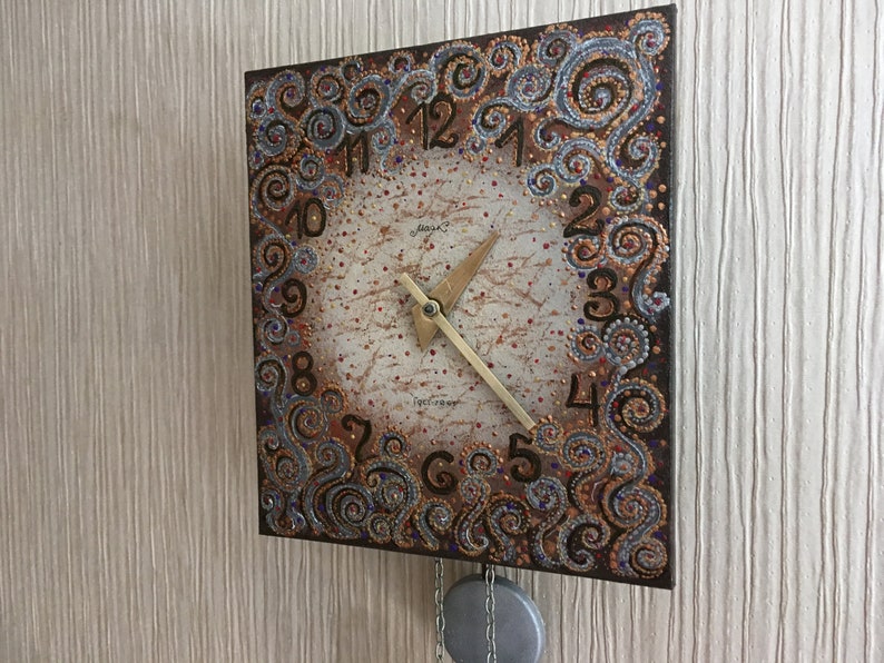 Vintage Soviet Wall Clock With Author's Painting | Etsy