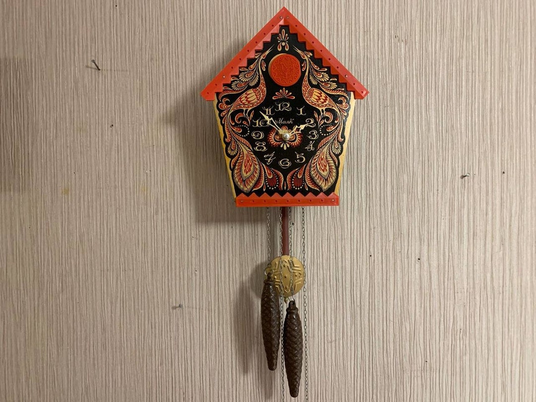 New Rare Painted Soviet Vintage Cuckoo Clock, USSR Clock, Wooden Clock ...