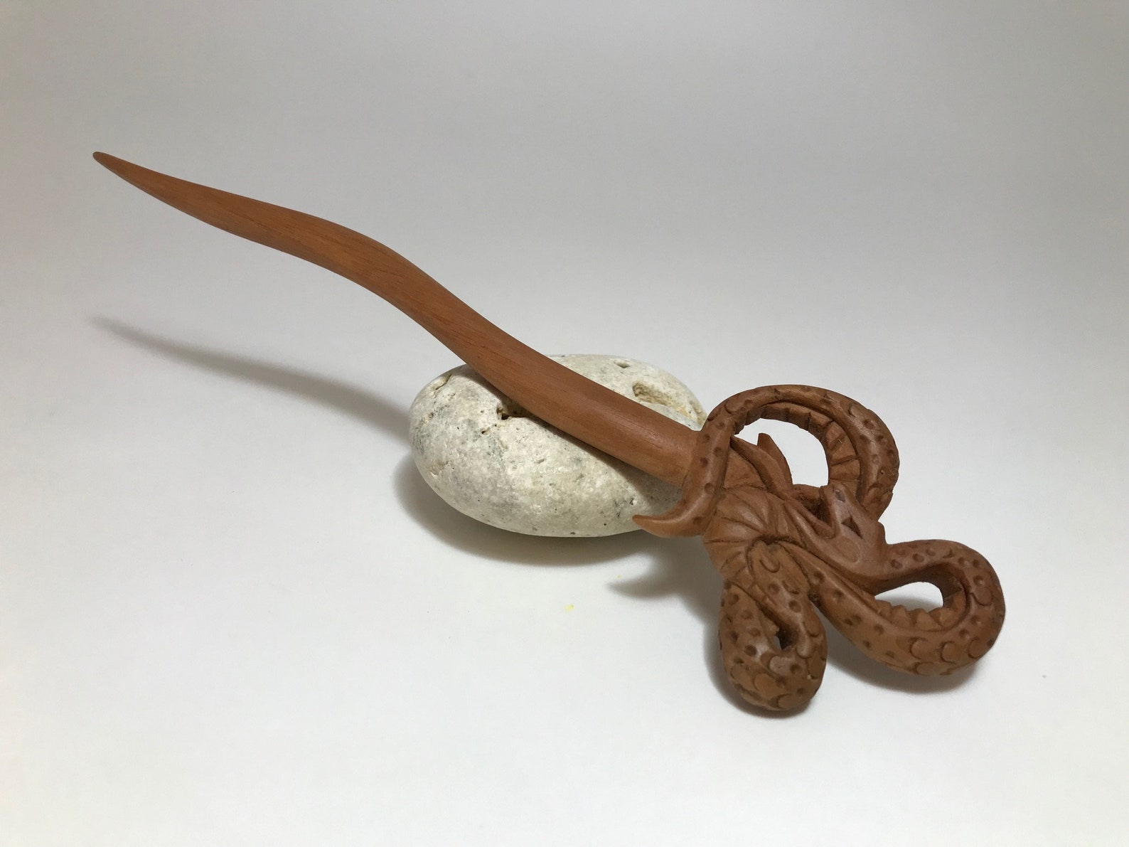 Hand Carved Wooden Hair Stick snake Wooden Hair | Etsy