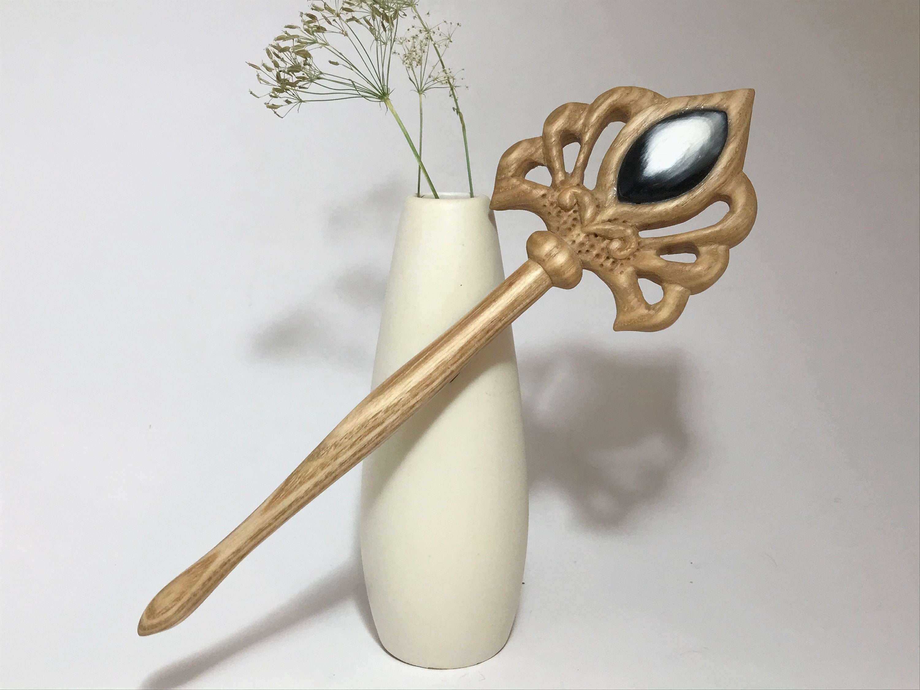 Unique Hand Carved Wooden Hair pin wooden barrette wooden | Etsy