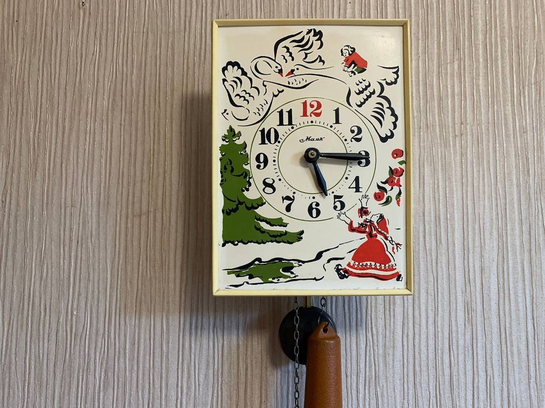 Soviet Vintage Clock, USSR Clock, Soviet Working Clock, Mechanical Wall ...