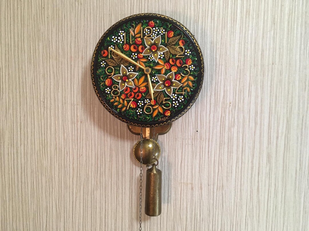 Soviet Vintage Wall Clock, USSR Clock, Clock Majak, Hand Painted Clock ...