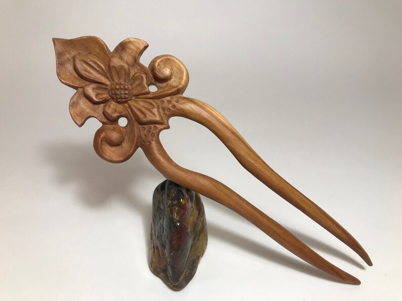 Hand Carved Wooden Hair Fork, Wooden Hair Fork, Wooden Hairpin, Wooden ...