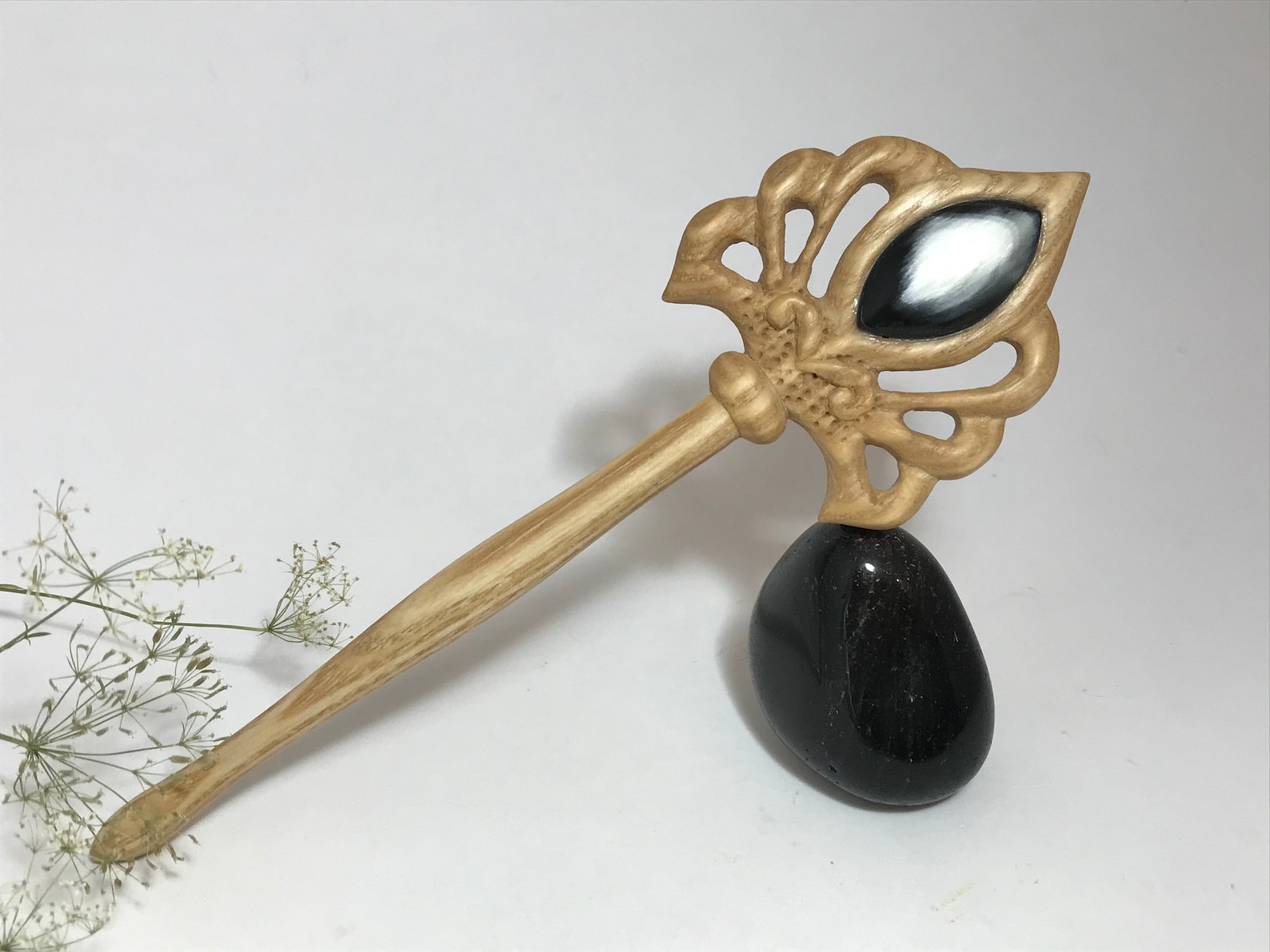 Unique Hand Carved Wooden Hair pin wooden barrette wooden | Etsy