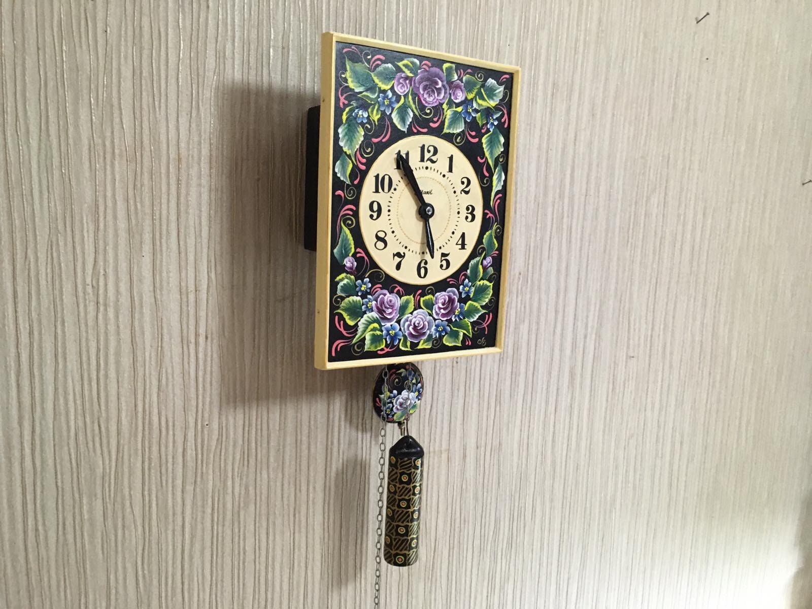 Soviet Vintage Clock, USSR Clock, Hand Painted Clock, Vintage Wall ...