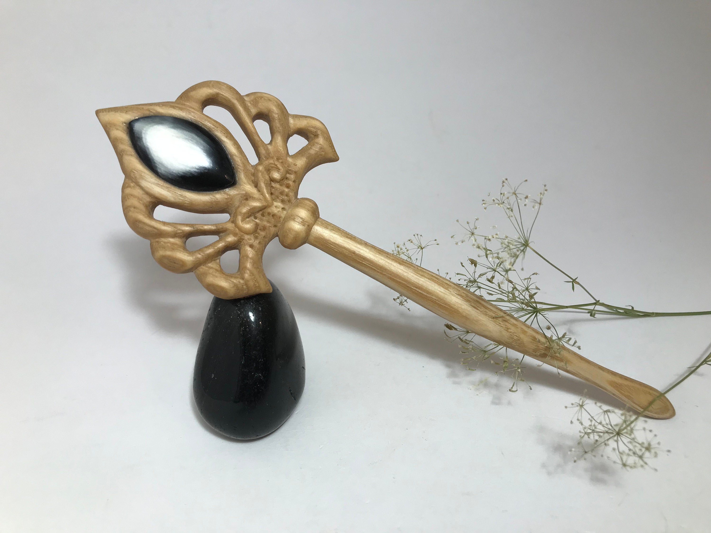 Unique Hand Carved Wooden Hair pin wooden barrette wooden | Etsy