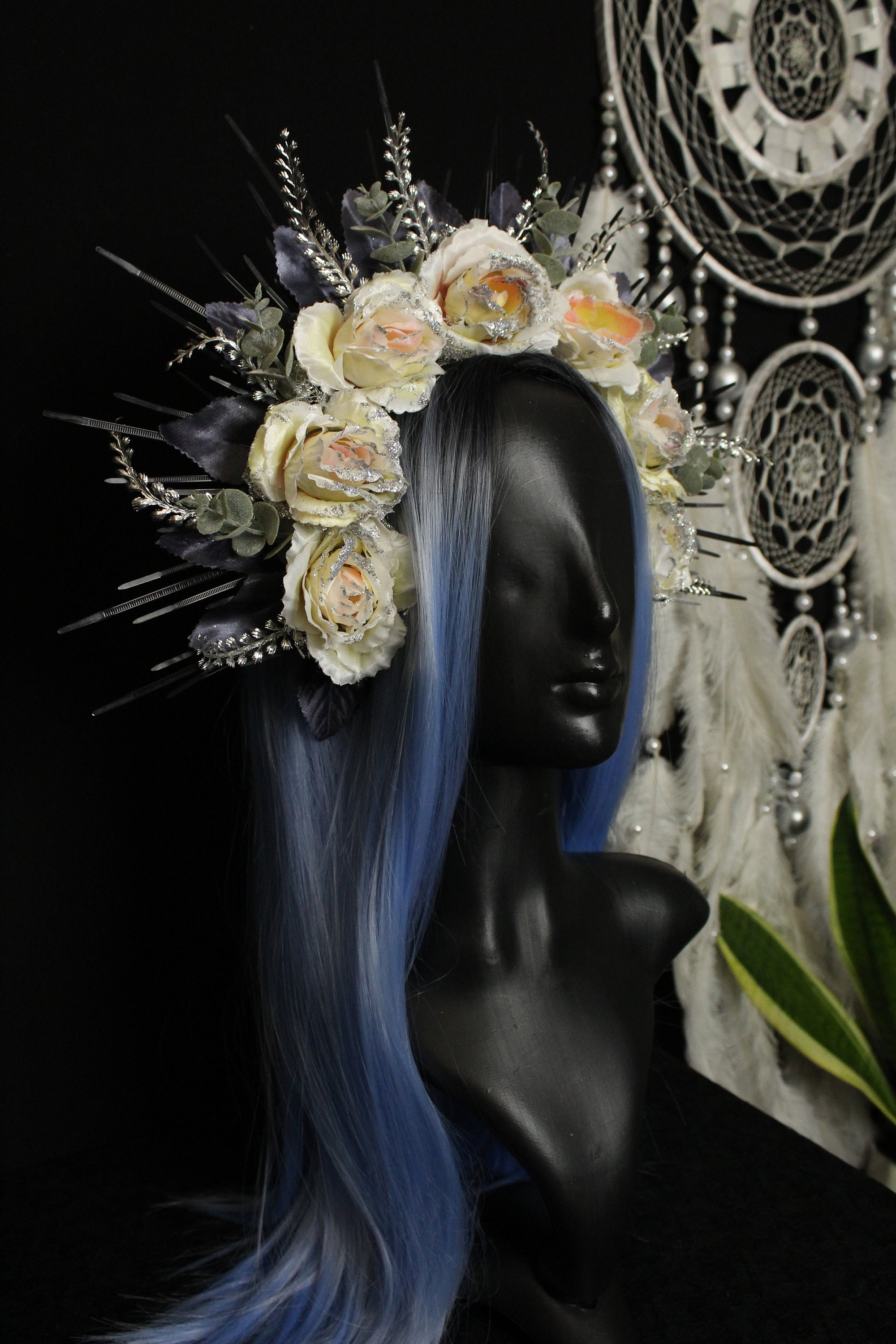 Black Halo Crown, Halo Crown Headpiece, Halo Sun Burst Crown, Large ...