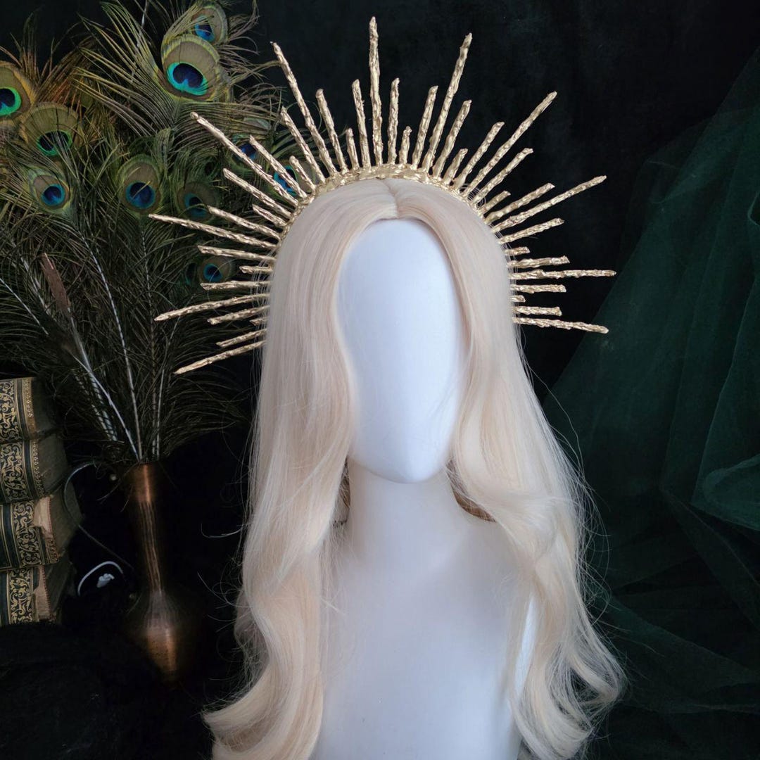 Gold Sun Ray Halo Crown, Wedding Headpiece - Etsy