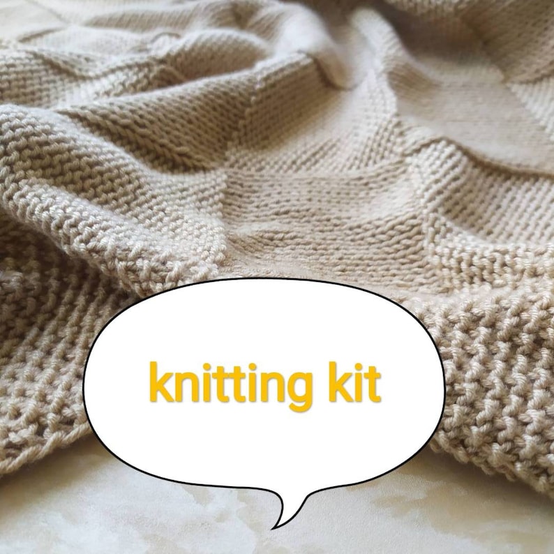 Baby Blanket Kit/knitting Kit. Knit Kit. Baby Blanket Pattern. Do It ...