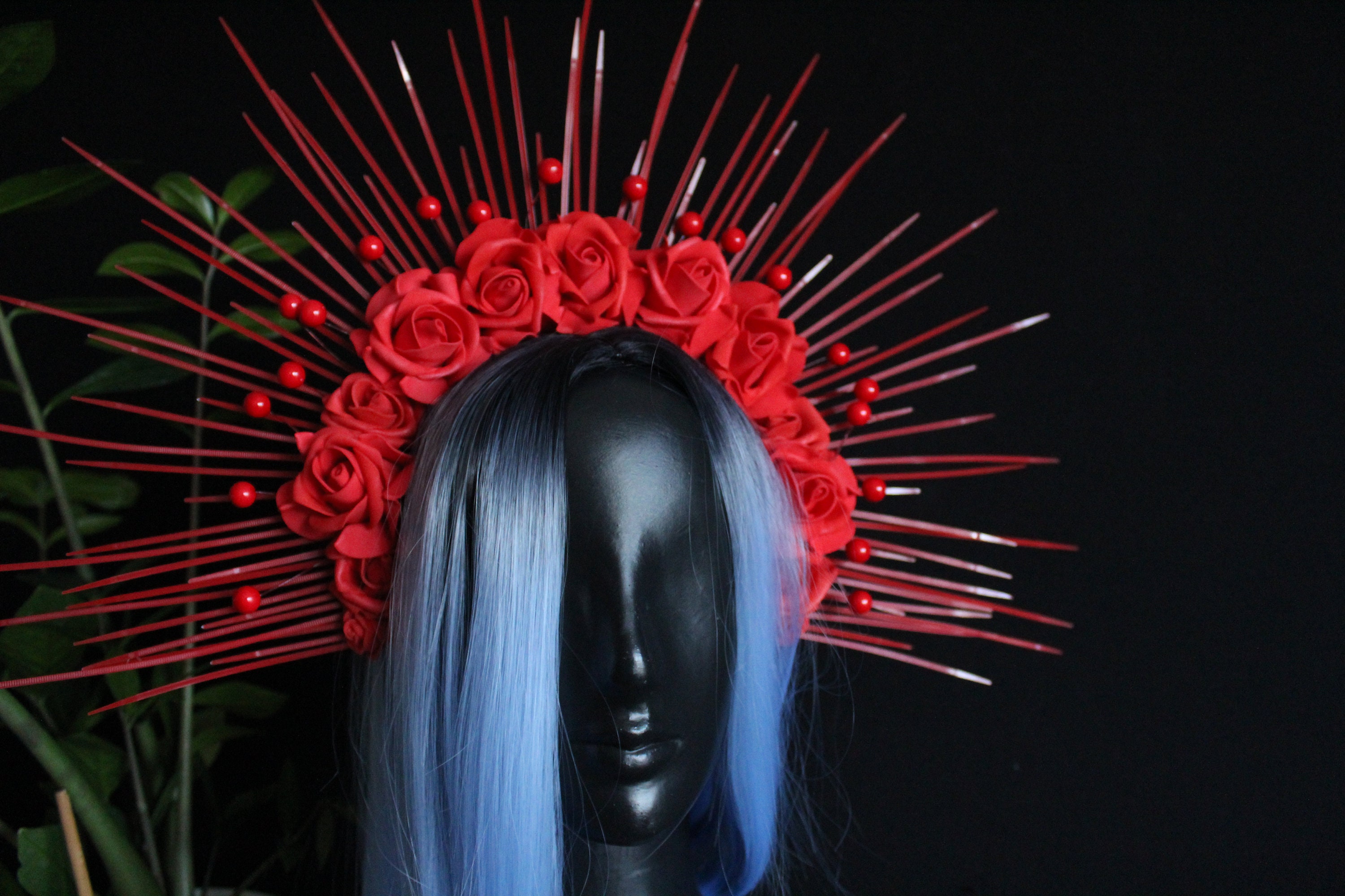 Red Halo Crown, Halo Crown Headpiece, Halo Sun Burst Crown, Large Halo ...