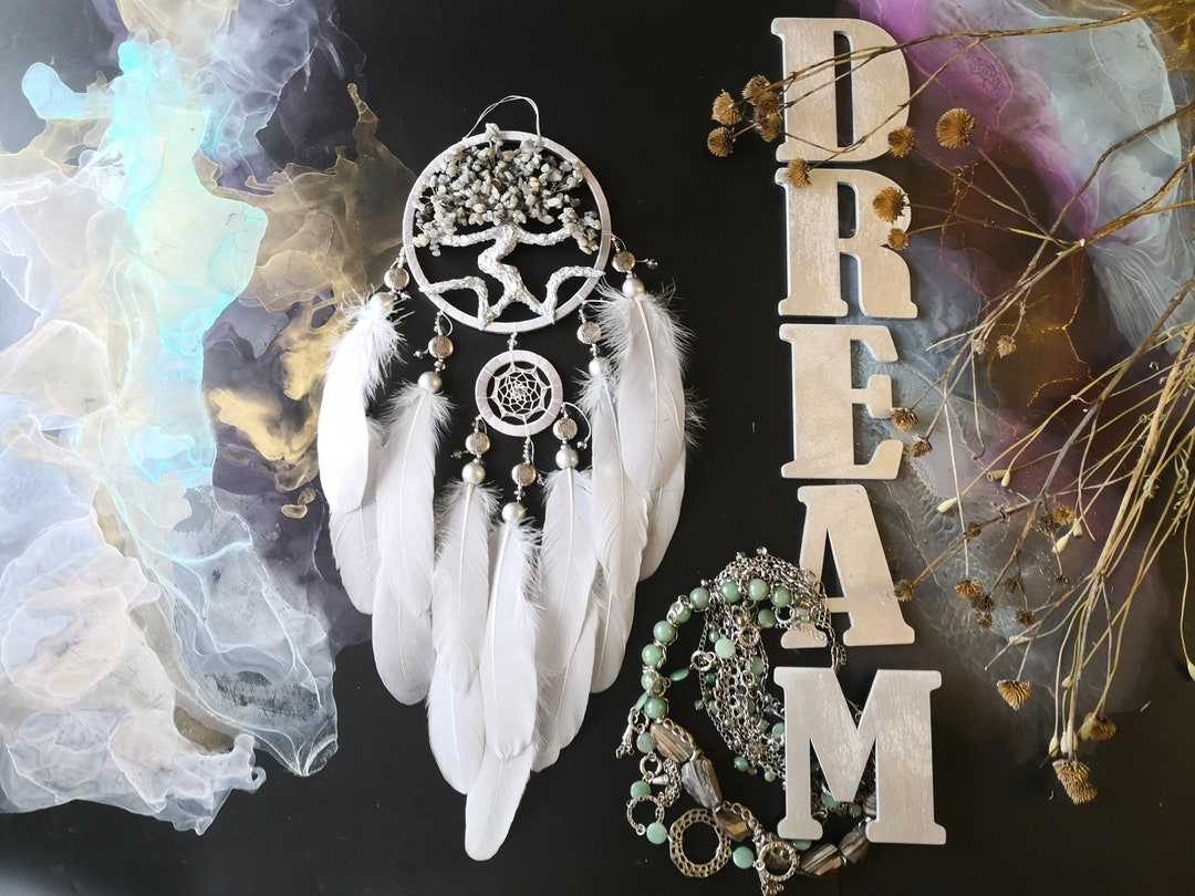 Wire Tree of Life, Gray Dream Catcher, Wall Hanging Boho Dream Catchers ...