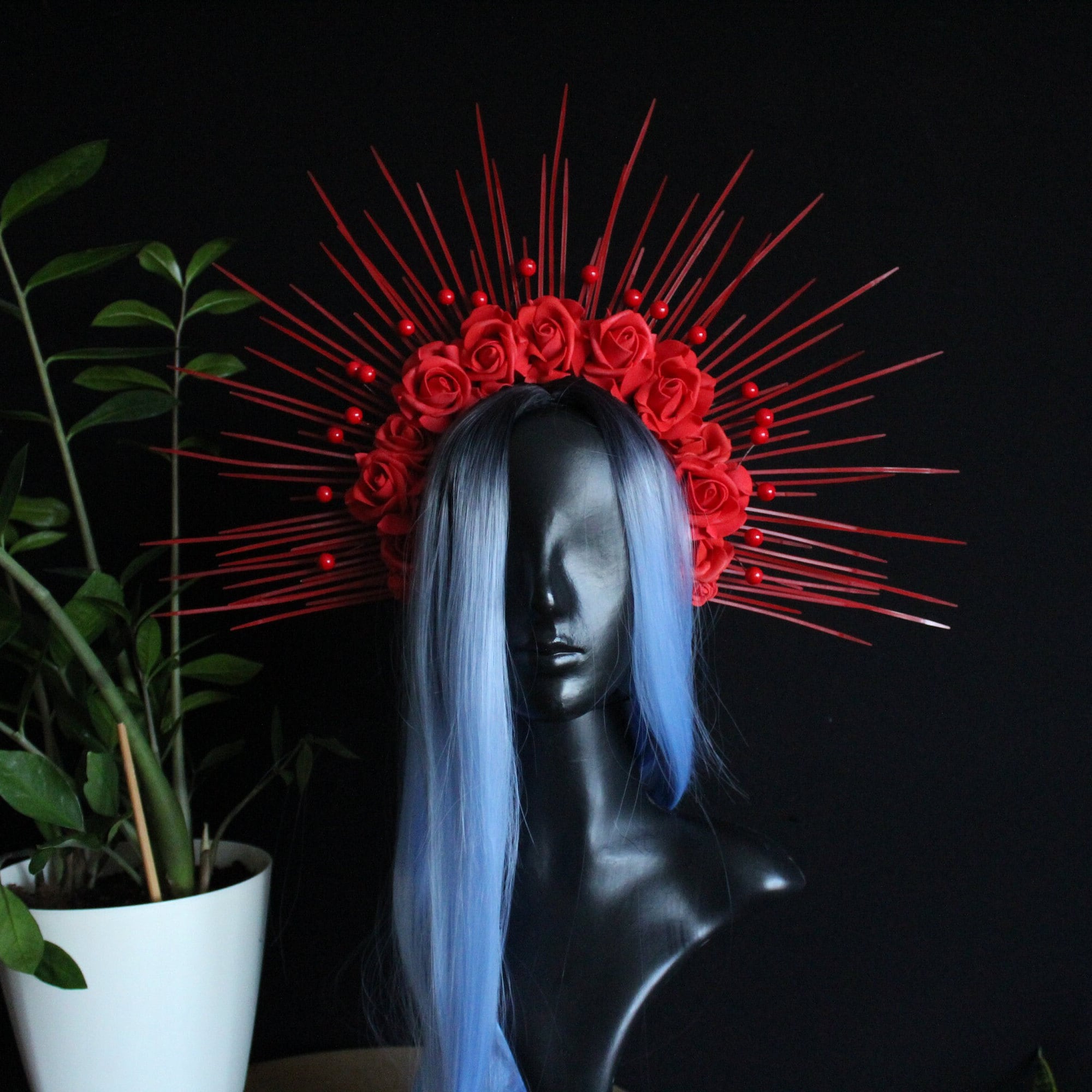 Red Halo Crown, Halo Crown Headpiece, Halo Sun Burst Crown, Large Halo ...