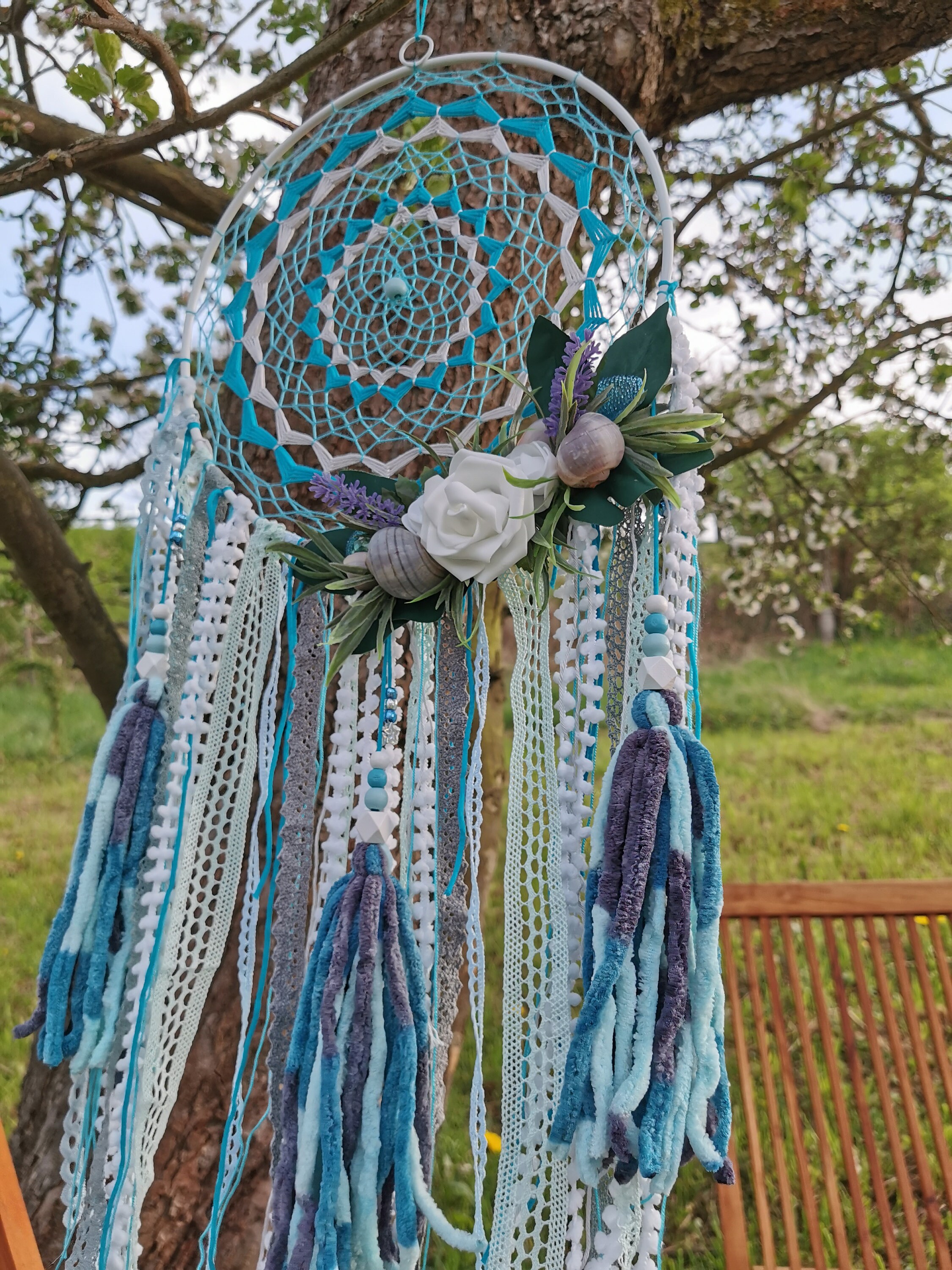 Dream Catcher for Girl. Nursery Dreamcatcher. Blue Gray Dream Catcher ...