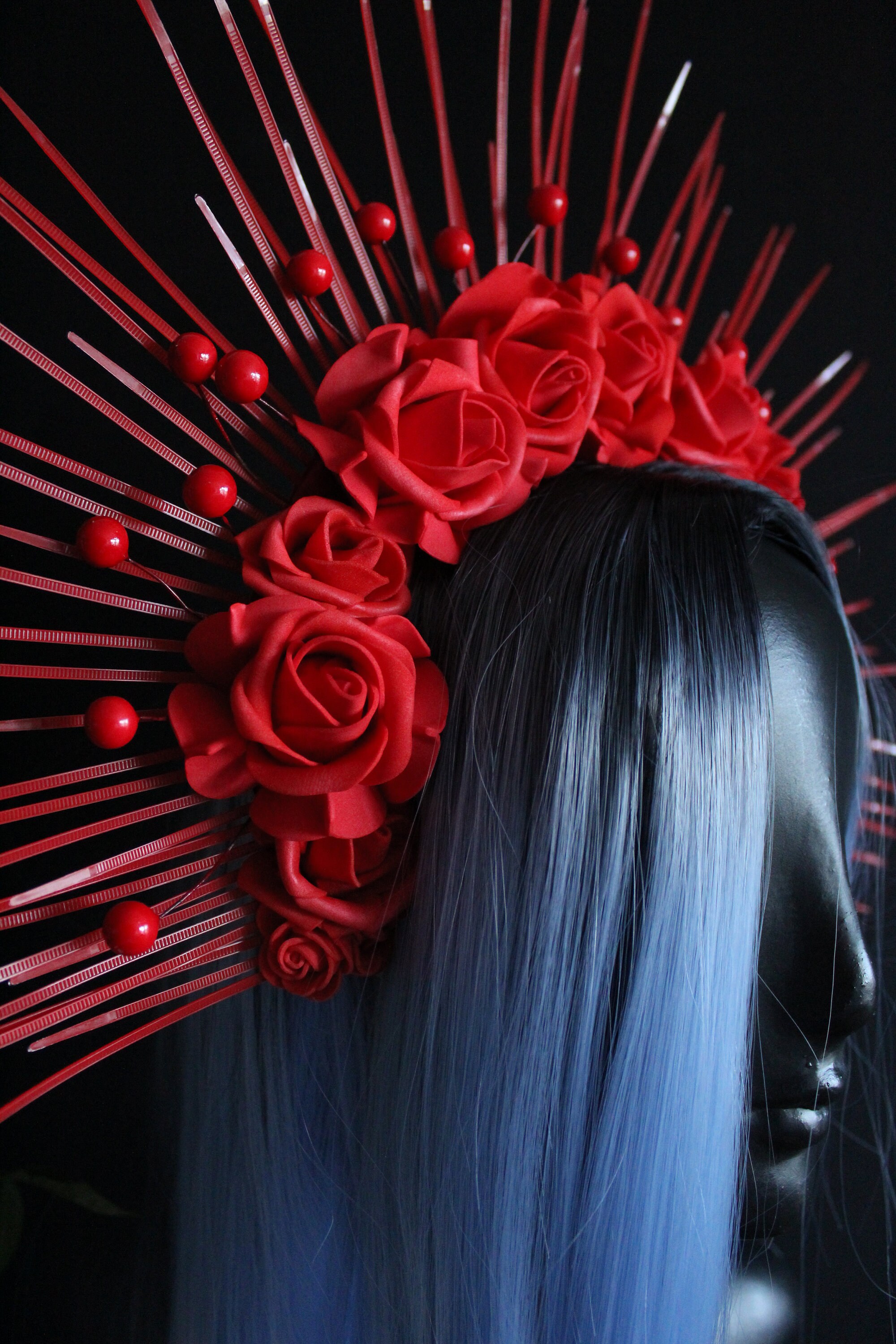 Red Halo Crown, Halo Crown Headpiece, Halo Sun Burst Crown, Large Halo ...