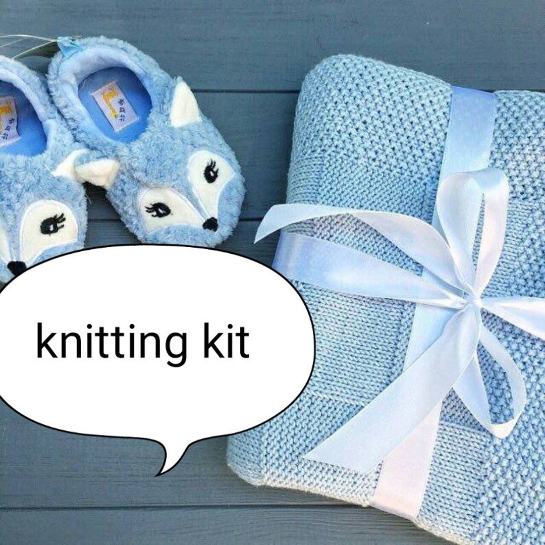 Baby Blanket Kit/knitting Kit. Knit Kit. Baby Blanket Pattern. Do It ...