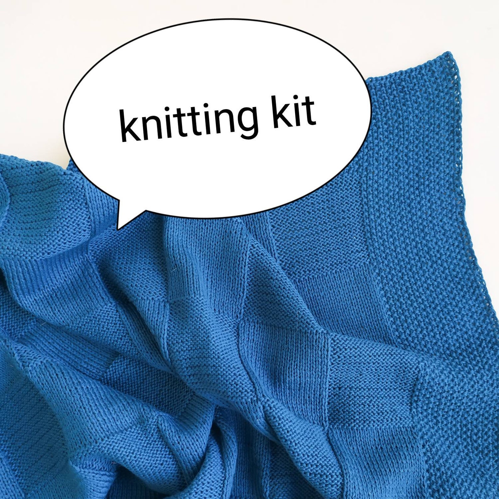 Beginner Baby Blanket Knitting Kit: Squares Pattern, DIY Gift - Etsy