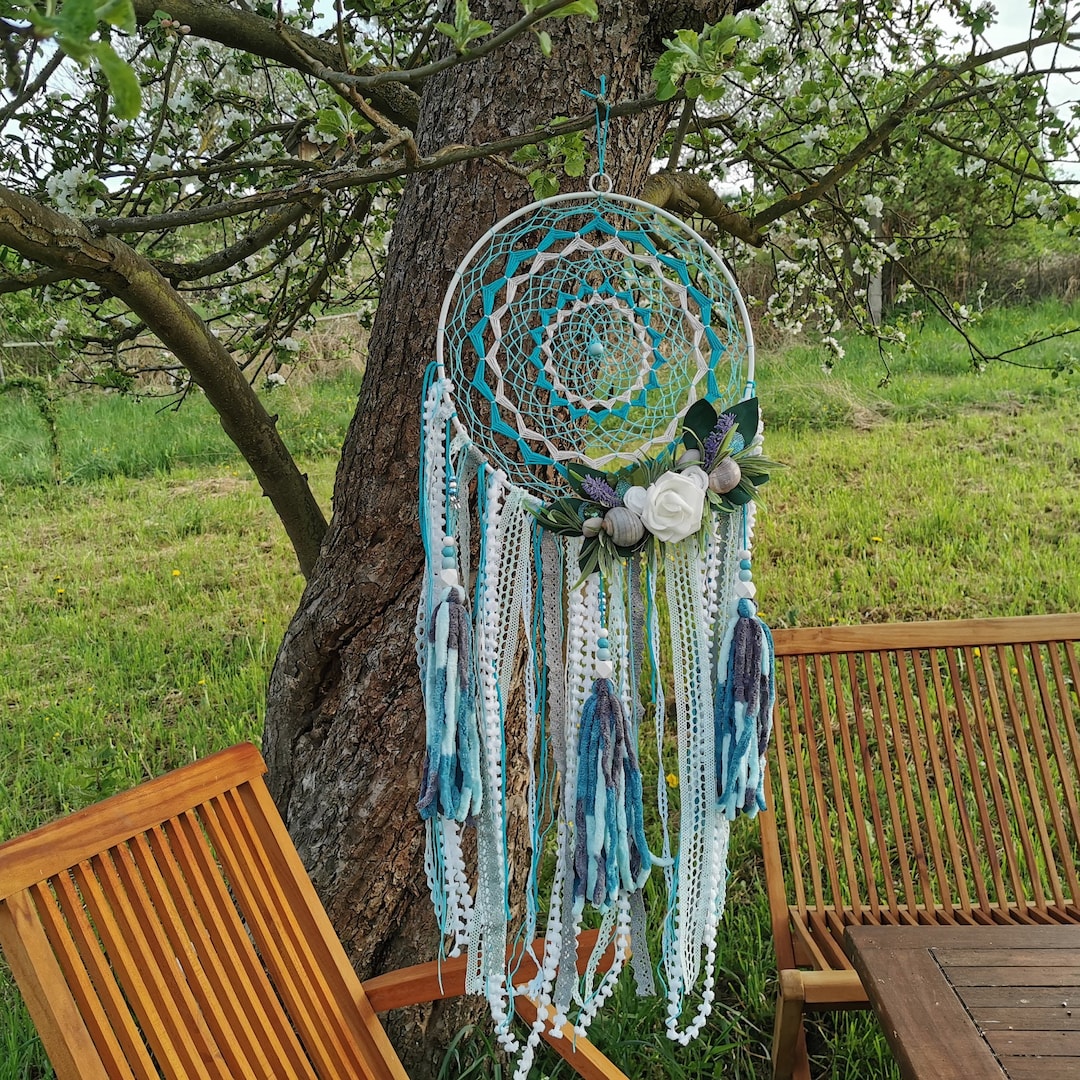 Dream Catcher for Girl. Nursery Dreamcatcher. Blue Gray Dream Catcher ...