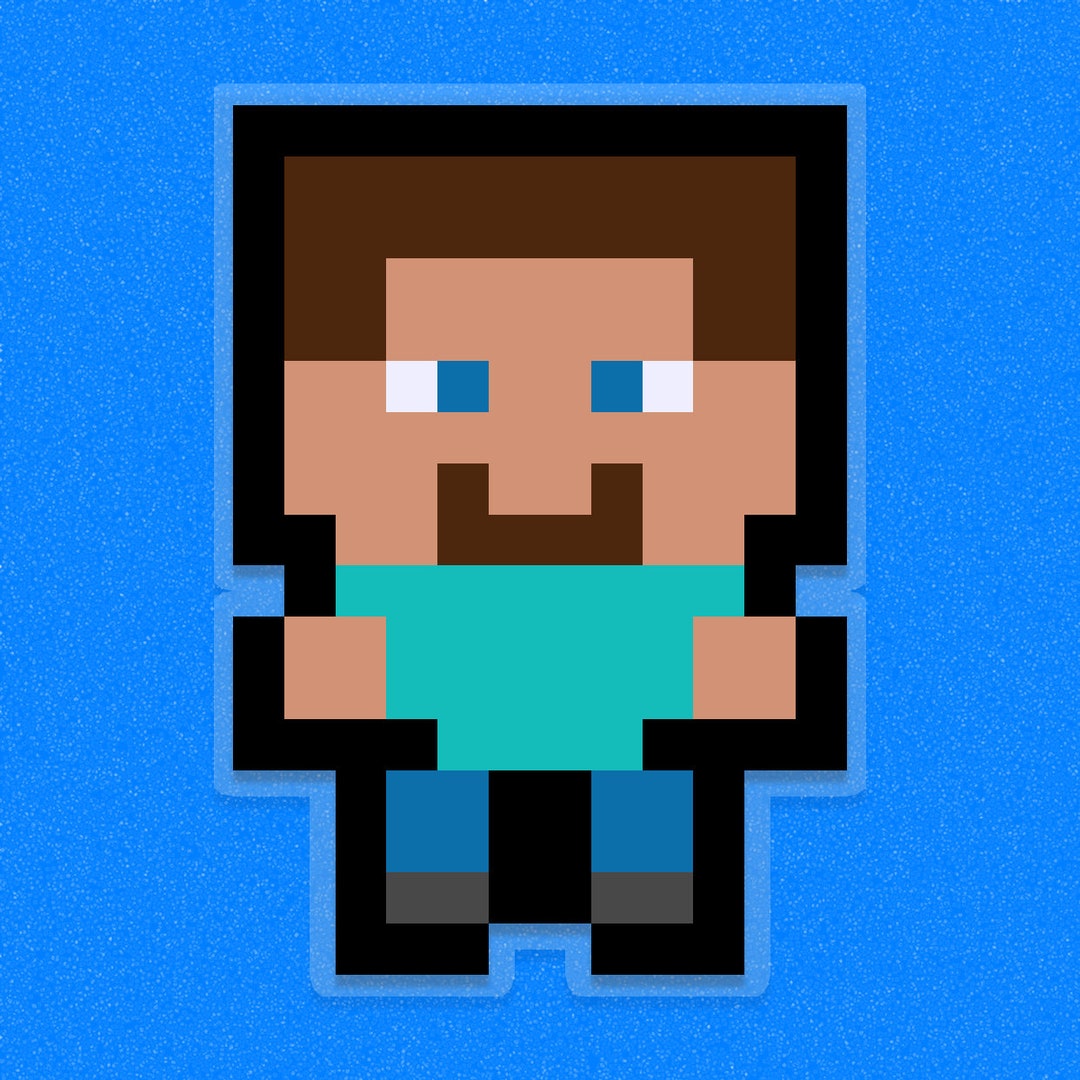 Pixel Steve? Die Cut Vinyl Sticker - Etsy